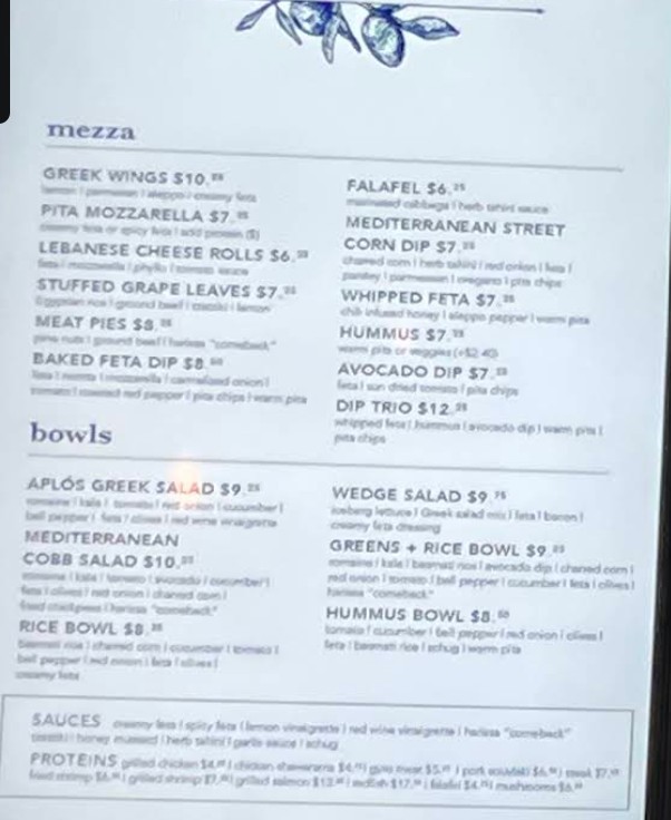Aplós Jackson Restaurant Menu | Authentic Greek Cuisine in Jackson, MS