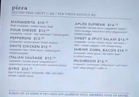 Aplós Jackson Restaurant Menu | Authentic Greek Cuisine in Jackson, MS