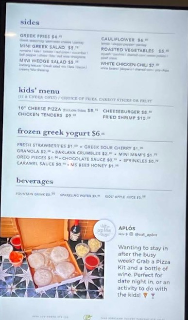 Aplós Jackson Restaurant Menu | Authentic Greek Cuisine in Jackson, MS